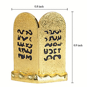 BRTAGG The Ark of The Covenant Replica Gold Plated Statue with Contents, Aaron‘s Rod/Manna/Ten Mandments Stone (Small)
