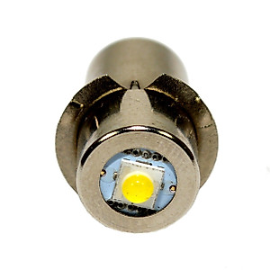 HQRP High Power Upgrade Bulb 3W LED 180LM Compatible with 12 14.4 18 Volt Hitachi Ryobi Skil Makita Craftsman Bosch Porter Cable Dewalt Milwaukee Ridgid Flashlight