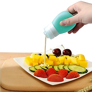 YINGGG Squeeze Portable Salad Dressing Container to Go Bottles Sauce Leakproof Condiment Storage Bottle, Dressing to Go for Lunch set of 4 (85ML)