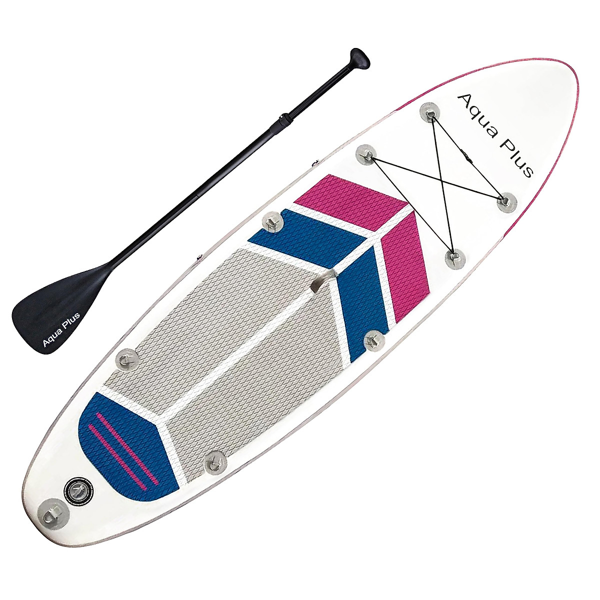 Aqua Plus 6inches Thick Inflatable SUP for All Skill Levels Stand Up Paddle Board,Paddle,Double Action Pump,ISUP Travel Backpack, Leash,Shoulder Strap,Youth,Adult Inflatable Paddle Board