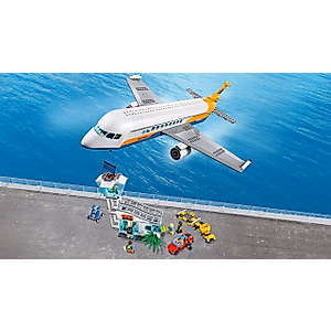 LEGO City Passenger Airplane 60262, with Radar Tower, Airport Truck with a Car Elevator, Red Convertible, 4 Passenger and 4 Airport Staff Minifigures, Plus a Baby Figure (669 Pieces)