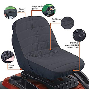 Classic Accessories Deluxe Riding Lawn Mower Seat Cover, Medium