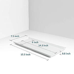 Sweese 702.101 Rectangular Porcelain Platters, Serving Trays for Parties - 13.8 Inch, Set of 4, White