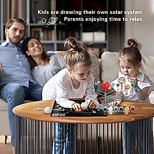 Solar System Model Kit DIY Space Toy 8 Planets for Kids Solar System Toys 3D Space Planet Art & Craft Educational Toys with Painted Brush & Paints Birthday Gifts for Boys & Girls