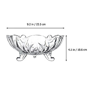 Angoily Glass Salad Bowl Glass Footed Dessert Bowl Vintage Flower Embossed Ice Cream Bowl Trifle Bowl Salad Bowl Candy Cake Bowl for Home Party Wedding 950ml Parfait Bowl