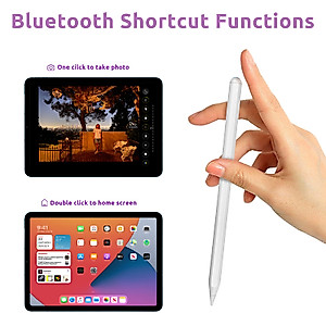 Wireless Charging Pencil for iPad with Magnetic and Tilt Sensitive Palm Rejection - Compatible with Apple iPad Pro 11 Inch, iPad Pro 12.9 Inch 3/4/5/6 Gen, iPad Air 5/4, iPad Mini 6th Generation