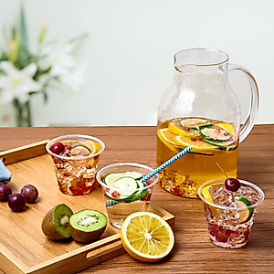 Lilymicky 200 Pack 9 oz Clear Plastic Cups, 9 Ounce Disposable Plastic Drinking Cups, Crystal Clear PET Plastic Cups for Parties, Wedding, Christmas Day