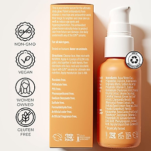 OZNATURALS GLOW SERUM: Vitamin C Serum/Anti Aging Serum With Hyaluronic Acid, Pure Vitamin E Oil and Rosehip Oil - All Natural Antioxidant Facial Serum For A Brighter, More Even Skin Tone | 1oz