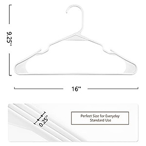 MecTo Hangers 20 Pack, White Notched Coat Hanger Space Saving Plastic Hangers Tubular Heavy Duty Clothes Hangers for Everyday Standard Use on Suits Coats Pants Dress Shirts (White, 20 Pack)