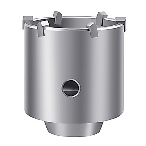 RVIQI 6PCS Concrete Hole Saw Set,Tungsten Steel SDS Plus Shank Masonry Wall Hole Opening Drill Bits for Brick, Concrete, Cement Stone