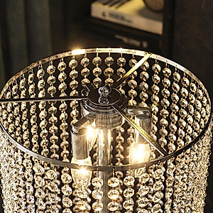 Surpars House Raindrop Crystal Floor Lamp On/Off Switch in Line,Silver