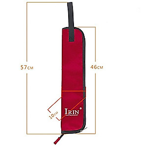Tbest Drum Stick Bags Sacoche Baguette,Drum Sticks Bag Holder,IRIN Drum Stick Storage Hanging Bag Drumstick Portable Handbag with Handle 5 Colors Available(Black/Red/Green/Blue/)(Red)