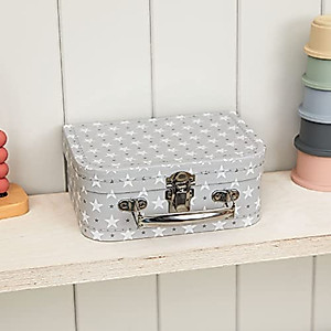 Baby Boy Gift Set New Born Baby Gift Baby Blue Deer Fawn Security Blanket Soft Fleece, Suitcase Keepsake Box Blanket Booties & Baby Gift Basket – Unique Present for Baby Shower & Newborn Lovey Welcome