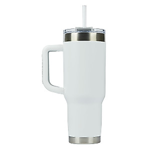 Pelican Hydration Pelican Porter™ 40 oz Vacuum Insulated Tumbler - Recycled Stainless Steel Double Wall Travel with Dual Lid, Powder Coated Insulated Coffee Mug For Hot Cold Drinks, Bright White