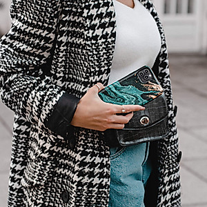 BURGA Phone Case Compatible with iPhone 11 PRO MAX - Hybrid 2-Layer Hard Shell + Silicone Protective Case -Emerald Green Jade Stone Luxury Gold Glitter Marble - Scratch-Resistant Shockproof Cover