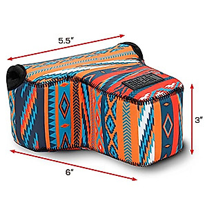 USA GEAR DSLR Camera Sleeve with Neoprene Protection, Holster Belt Loop and Accessory Storage - Compatible with Canon EOS Rebel T7, T8, SL3, R7, Nikon D3400, Pentax K-70 and Many More (Southwest)