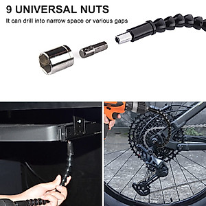 23pcs Flexible Drill Extension - 1/4" Magnetic Hex Soft Flexible Shaft Extension Bits - 9 Universal Nut Driver Drill Bit Set And 12 Screwdriver Bit Sets Included - Flex Bit Extension For Furniture