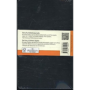 Moleskine Cahier Journal, Soft Cover, Large (5" x 8.25") Ruled/Lined, Black, 80 Pages (Set of 3)