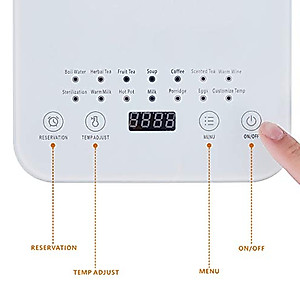 Zenph Electric Kettle, 1.5L glass electric kettle with tea infuser, electric kettle temperature control, Cordless with Smart Touch Panel & 18 Smart Menu, Auto Shut-Off & Boil-Dry Protection.