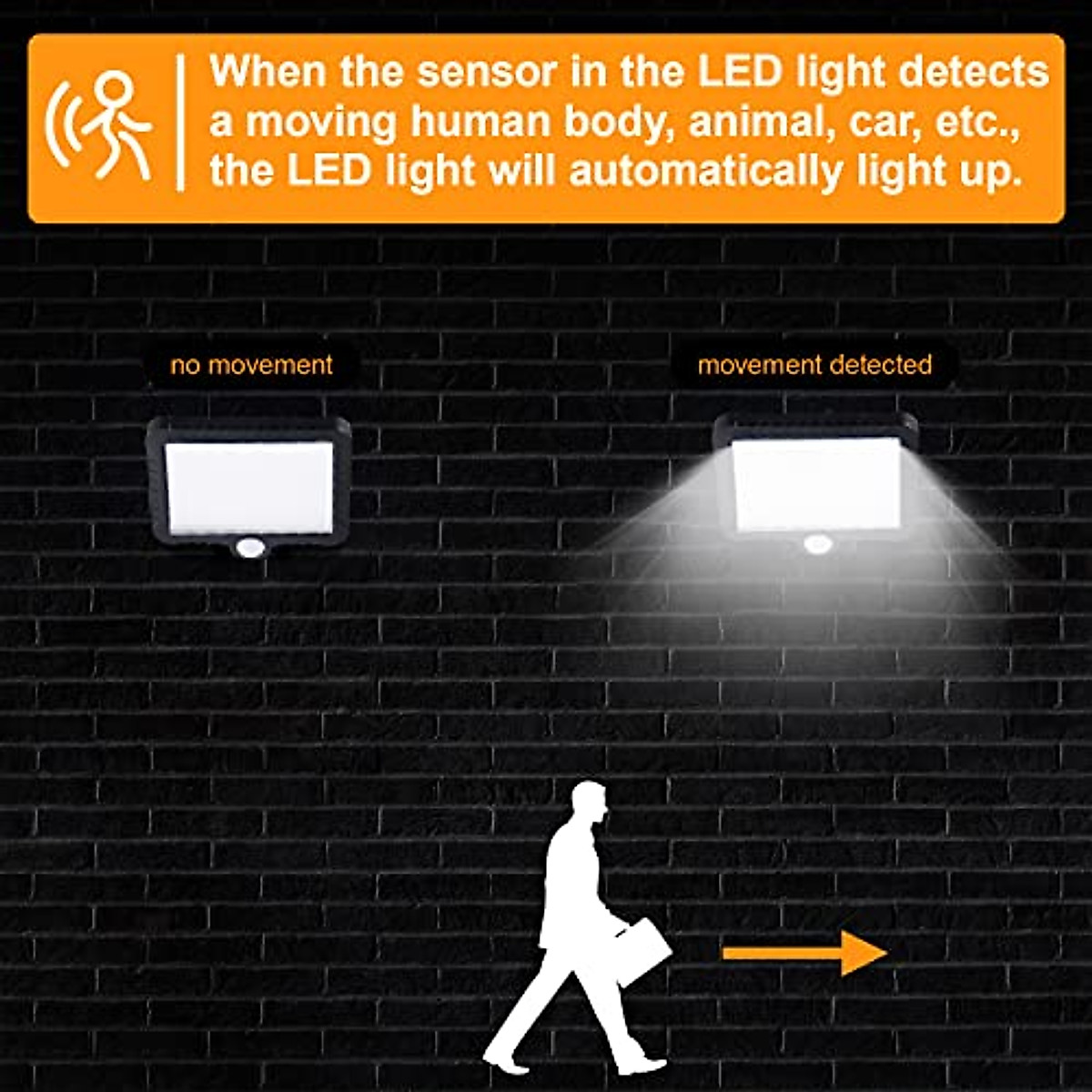 Bellanny Solar Outdoor Flood Light, 6500K 56 LEDs Dusk to Dawn Motion Sensor Light with 16.5ft Cable, IP65 Waterproof Wall Security Light with Separated Solar Panel, for Indoor, Outside, Yard, Garden