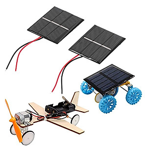 Mini Solar Panels, 2 Pcs Solar Panel Module Polysilicon Micro Mini Glue Power Solar Cells 43x55mm 0.4W 1.5V