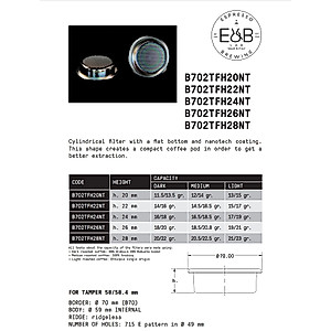 E&B Lab NT (NanoTech) Double Espresso Portafilter Basket 58mm Ridgeless (18)