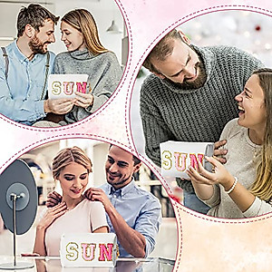 Preppy Patch Sun Toiletry Bag Sunscream PU Leather Makeup Bag Portable Waterproof Cosmetic Bag Small Bag Daily Use Storage Purse Travel Organizer Compliant Bag for Girls Back to School Gifts (White)