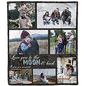 Launchigo Customized Photo Blanket - Collage Blanket with Text. Make Your Own Fleece Throw Blanket. Gift for Anniversary, Thanksgiving, Birthday & Christmas. (Photo Blanket 22, 50"X60")