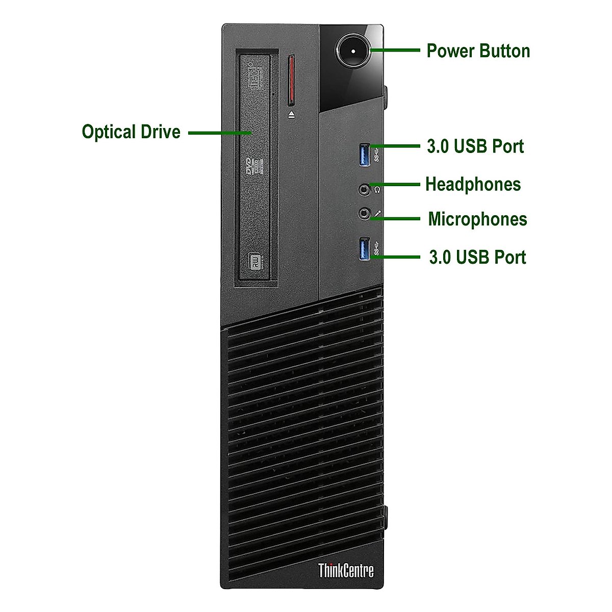 Lenovo ThinkCentre M93P SFF Computer Desktop PC, Intel Core i7 3.4GHz Processor, 16GB Ram, 128GB M.2 SSD, 3TB Hard Drive, Wireless Keyboard & Mouse, WiFi | Bluetooth, Windows 10 Pro (Renewed)