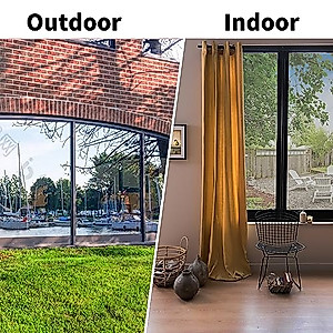 HTVRONT Window Privacy Film One Way - Daytime Privacy Window Film See Out Not in, Sun Blocking Heat Control Window Tinting Film for Home, Car & Office, Reusable Reflective Window Film 17.5" x 6.5 FT