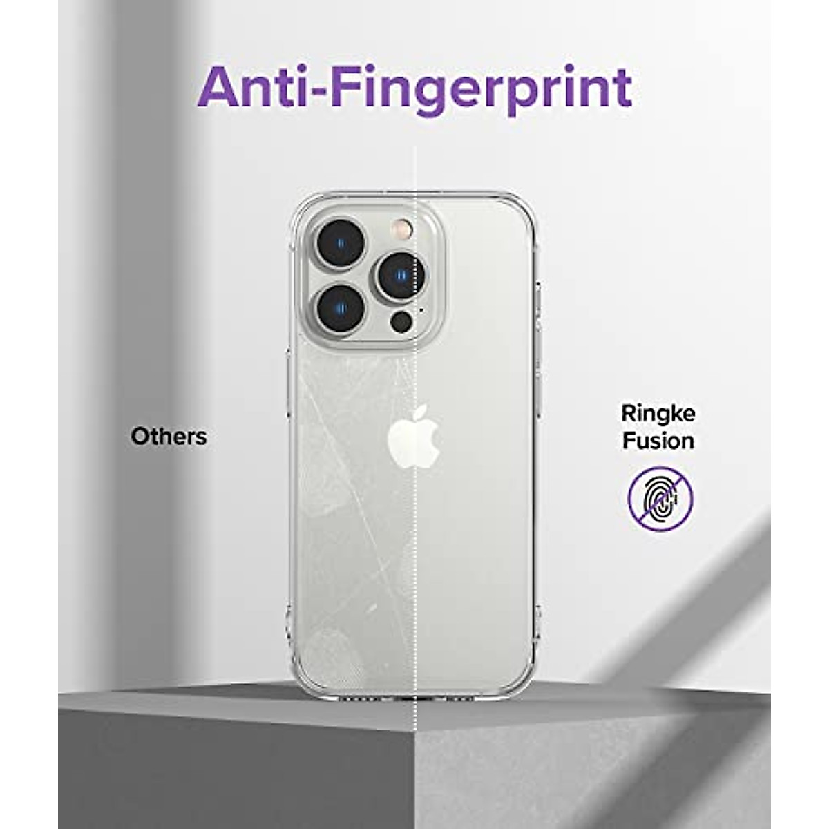 Ringke Fusion Matte [Anti-Fingerprint Technology] Compatible with iPhone 14 Pro Case, Translucent Smudge Proof Protective Sturdy Shockproof TPU Bumper Phone Cover for Women, Men - Matte Clear