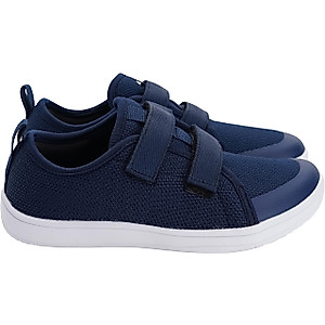 WHITIN Kids Wide Barefoot Shoes for Boys Girls Minimalist Zero Drop Sneakers Size 2 Little Kid Athletic Walking Tennis Sports Comfty Hiking Running Blue 33