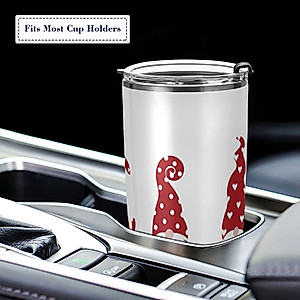 Yasala Christmas Tumbler Star Heart Hat Gnome Insulated Coffee Cup Back to School Beverage Container Office Travel Mug with Straw and Lid 20oz Holiday New Year Gift