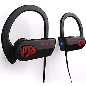TREBLAB XR500 Bluetooth Headphones. 2018 Updated Version. IPX7 Waterproof, Sweatproof, Secure-Fit Headset. Noise Cancelling Earphones w/ Mic (Renewed)