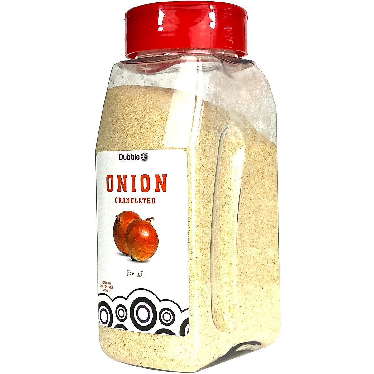 Granulated Onion - 10 oz. - Non GMO, Kosher, Halal, and Gluten - Dubble O Brand