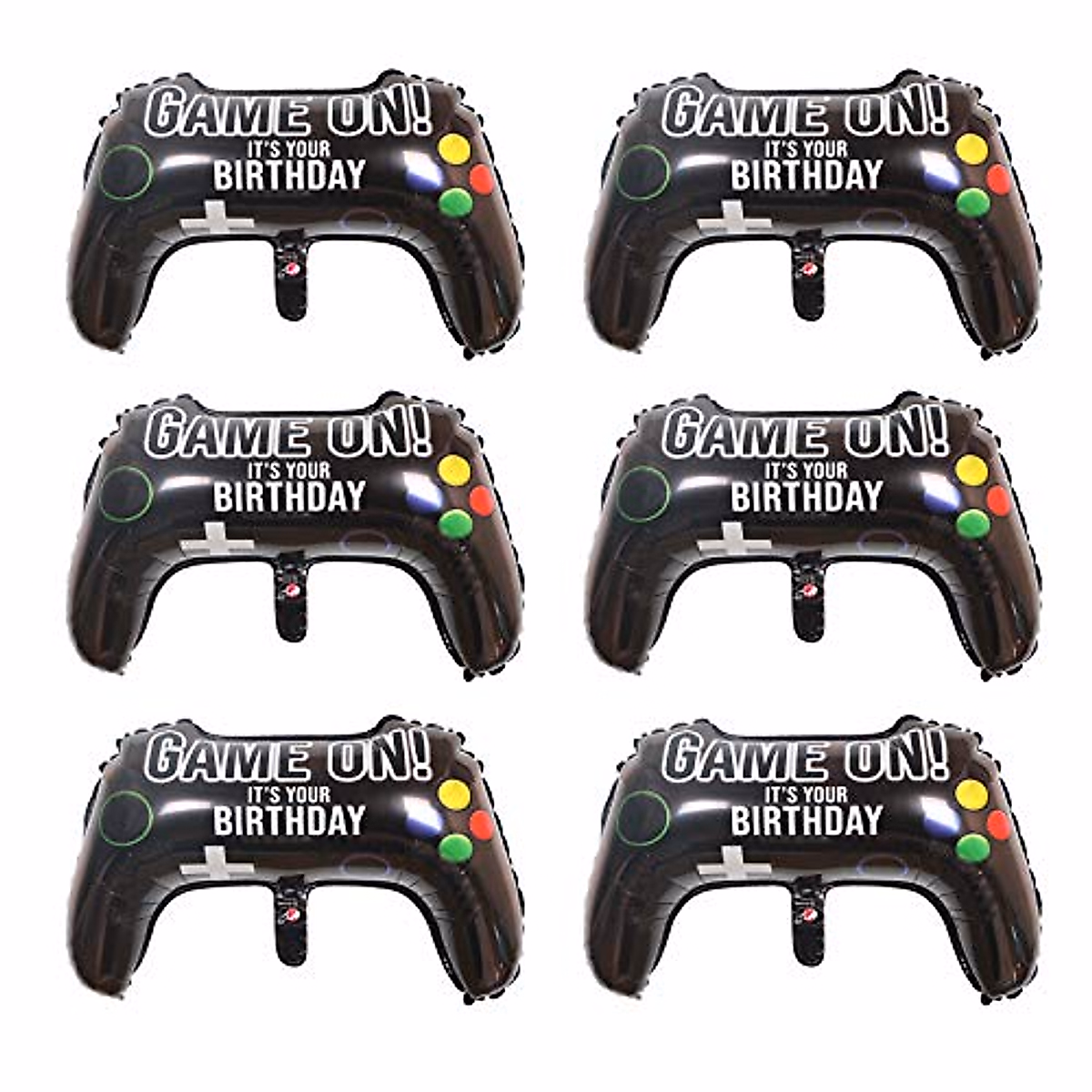 6 Packs Video Game Balloons, Reusable Game Controller Balloons, Balloons For Boys, 23.6'' x 15.7'' Aluminum Foil Balloons for Birthday Party and Game Party Decoration