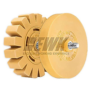 EWK 2 Pcs Serrated + Rounded Rubber Eraser Wheel Decal Remover Set for Cars, RVs, Trucks, Boats, Windows, Metal, Glass