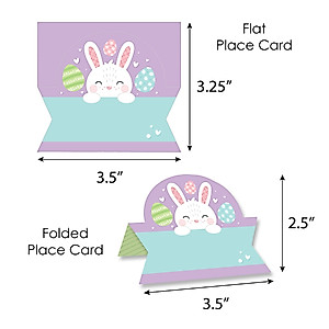 Big Dot of Happiness Spring Easter Bunny - Happy Easter Party Tent Buffet Card - Table Setting Name Place Cards - Set of 24