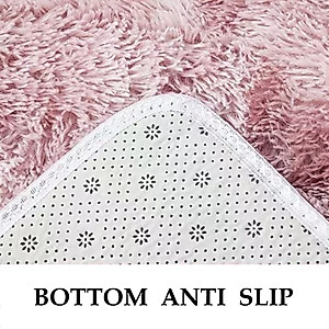 MUHE Fluffy Soft Area Rugs-Plush Rug for Girls Bedroom,Shaggy Rug for Kids Playroom,Kawaii Princess Rug,Fuzzy Rug for Nursery Baby Toddler,Cute Clorful Room Decor for Teenage (Lotus Pink,2 ft x 4 ft)