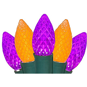 25 Pack Replacement c7 LED Halloween Light Bulbs Shatterproof C7 Led Light Bulbs 1W Mini Bulb Candelabra E12 Base Decor Purple Light Bulbs, String Lights, Window Candle Indoor Outdoor