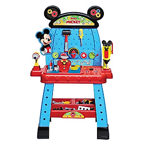 Disney Junior Mickey Mouse Funhouse Workbench, 43-piece Kids Construction Tool Set, Kids Toys for Ages 3 Up, Amazon Exclusive by Just Play