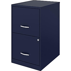 Lorell 2-Drawer File Cabinet, 14.2" x 18" x 24.5", Navy