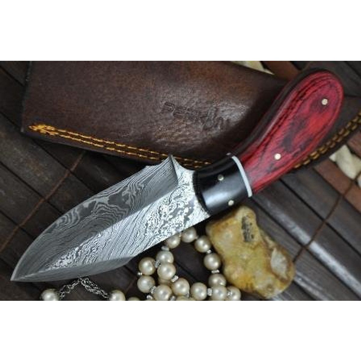 Perkin - Handmade Damascus Steel Hunting Knife - Full Tang