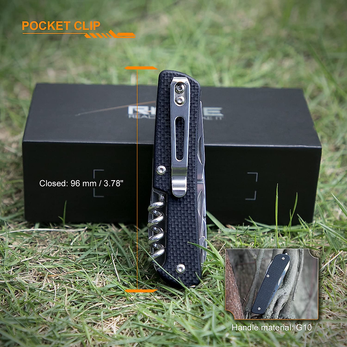 Ruike Multifunctional Knive, Black, G10 (M61-B)