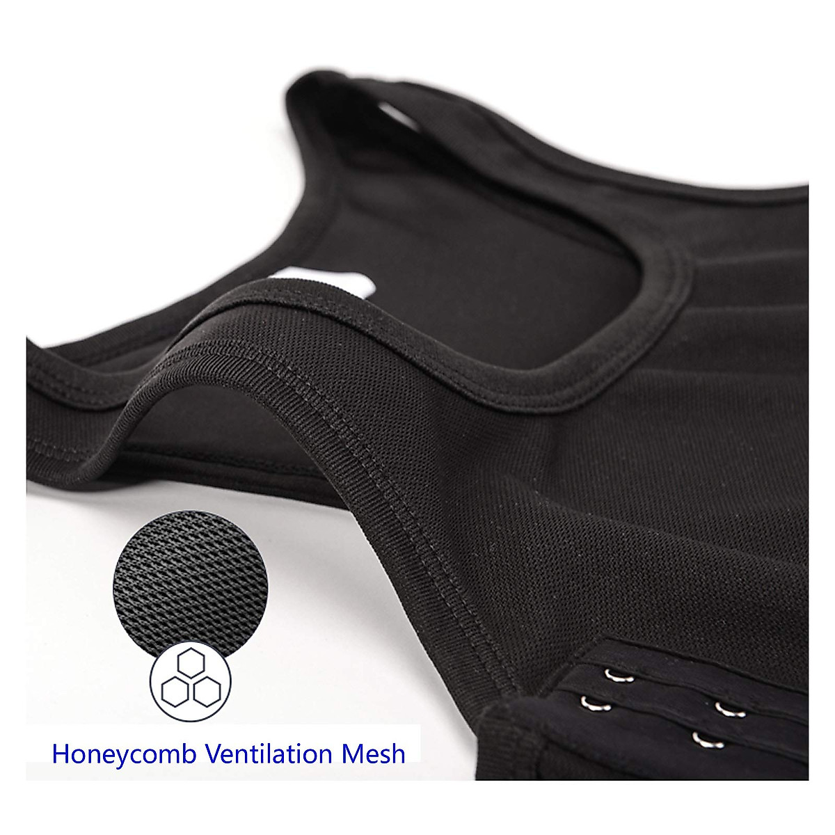 Chest Binder Tank Top Breathable Comfortable and Soft Slim Fit Trans Vest Tops Tomboy Lesbian (Black, 5XL)