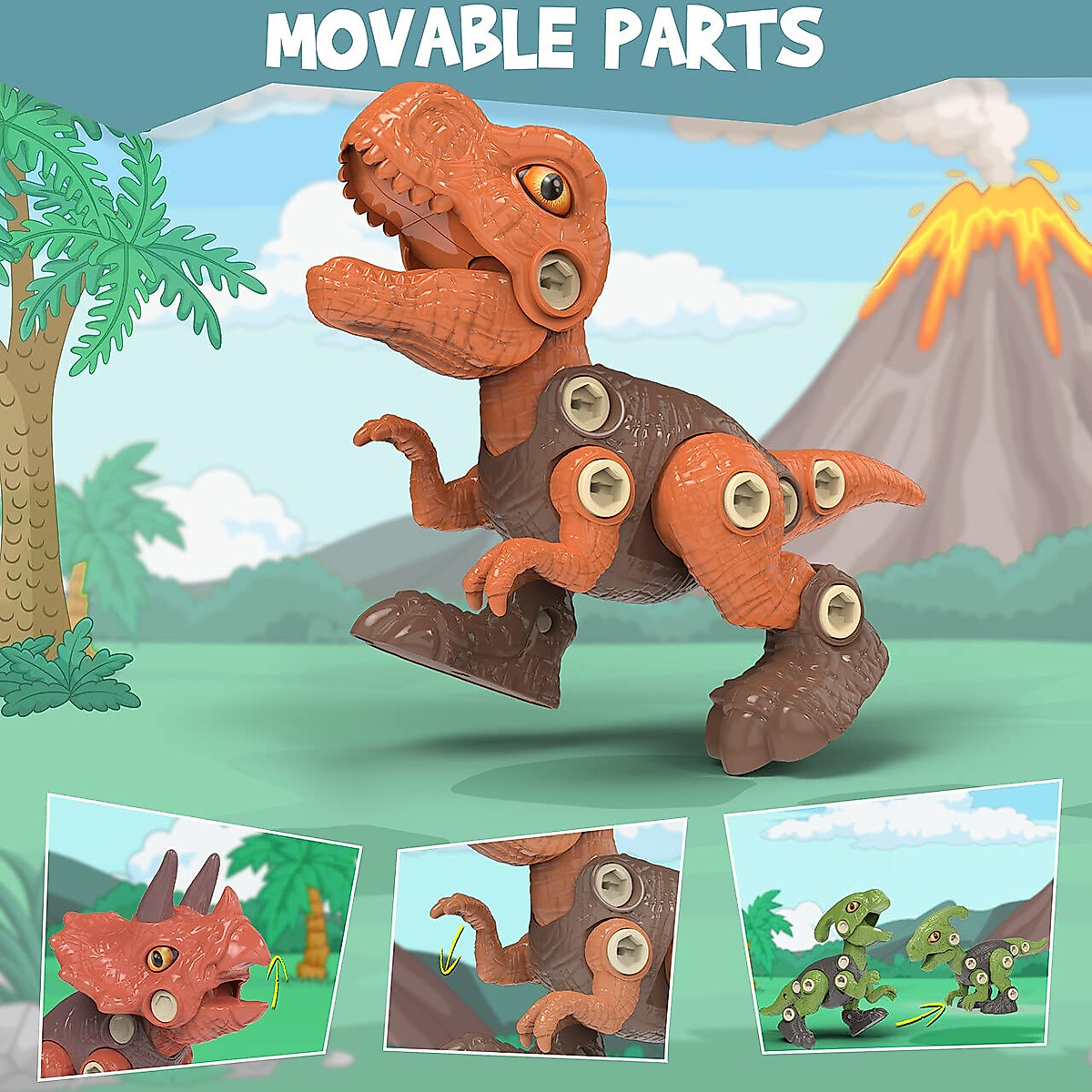 Batlofty Dinosaur Toys for 3 4 5 6 7 Year Old, Take Apart Dinosaur Toys with Electric Drill, STEM Construction Educational Toys with Skeleton, Birthday Christmas Easter Gift for Boys Girls