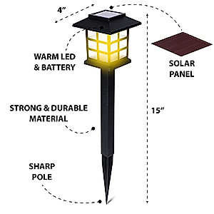 Zone Tech Outdoor Solar Powered Light – LED 12 Pack Bright Premium Quality Rain-Proof Walkway Path Patio Yard Lawn Garden LED Lamp (12 Pieces)