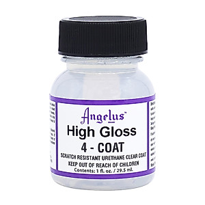 Angelus 4-Coat Finisher, Top Coat Leather and Paint Protector, Scratch Resistant, 1 Ounce, High Gloss Finish