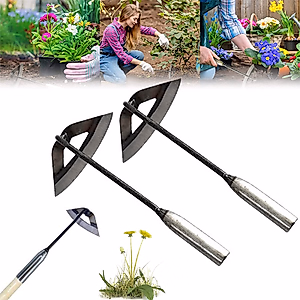snow keychain Garden Hoe-All-Steel Hardened Hollow Hoe,Hollow Hoe for Gardening, Garden Hoes for Weeding,Hoe GardenTool,Durable Garden Weed Puller for Weeding, Loosening, Planting (2PCS)