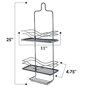 TRIO HOME Hanging Shower Caddy, Shower Caddy Over Showerhead No Blocking to Shower Head, Rustproof Shower Organizer, Shampoo Soap Holder, Bathroom Large Hanging Shower Caddy - Speckled Black